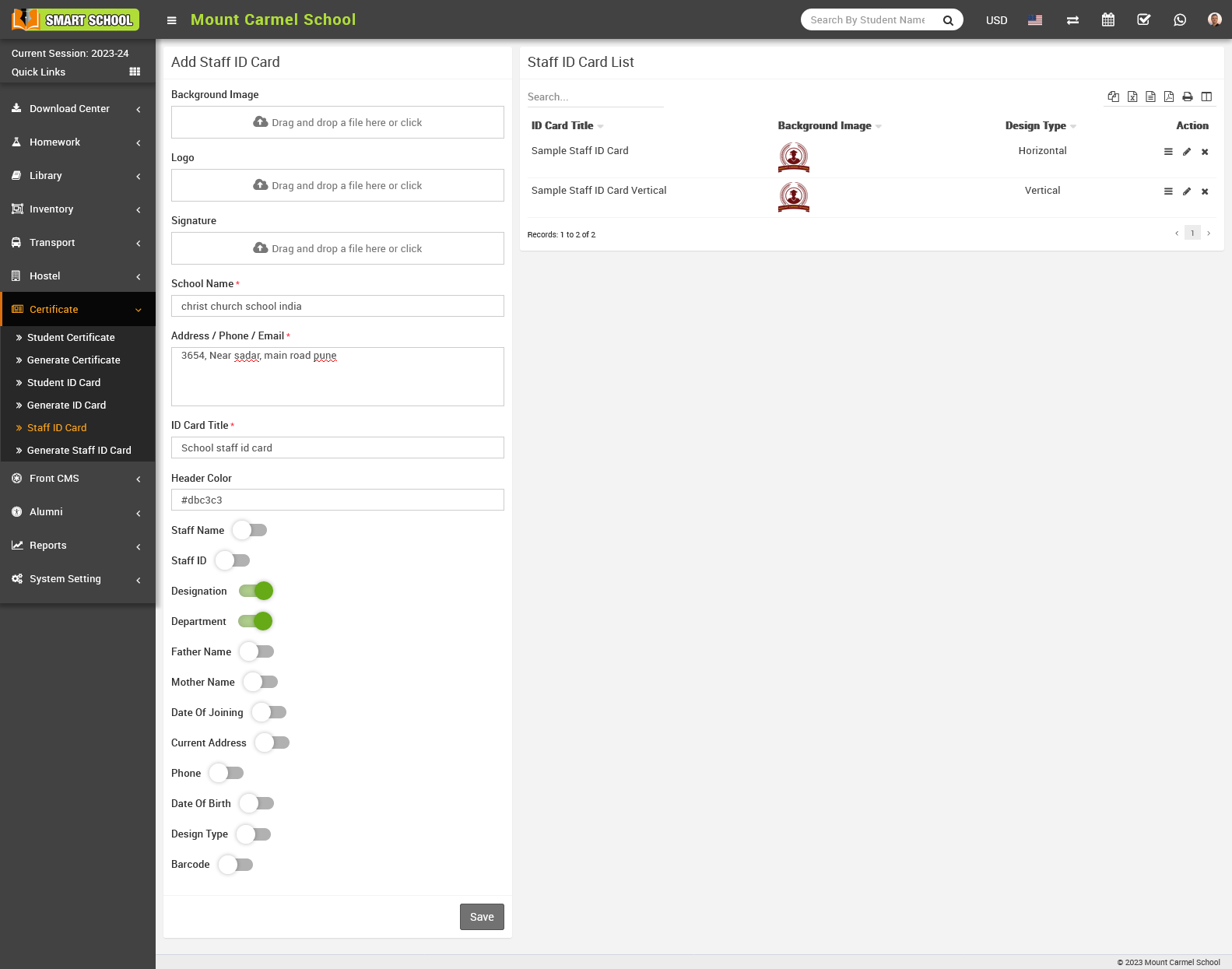 how-to-create-staff-id-card-smart-school-school-management-system